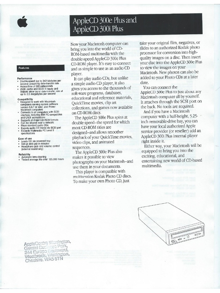 AppleCD 300e and 300i Series | PDF