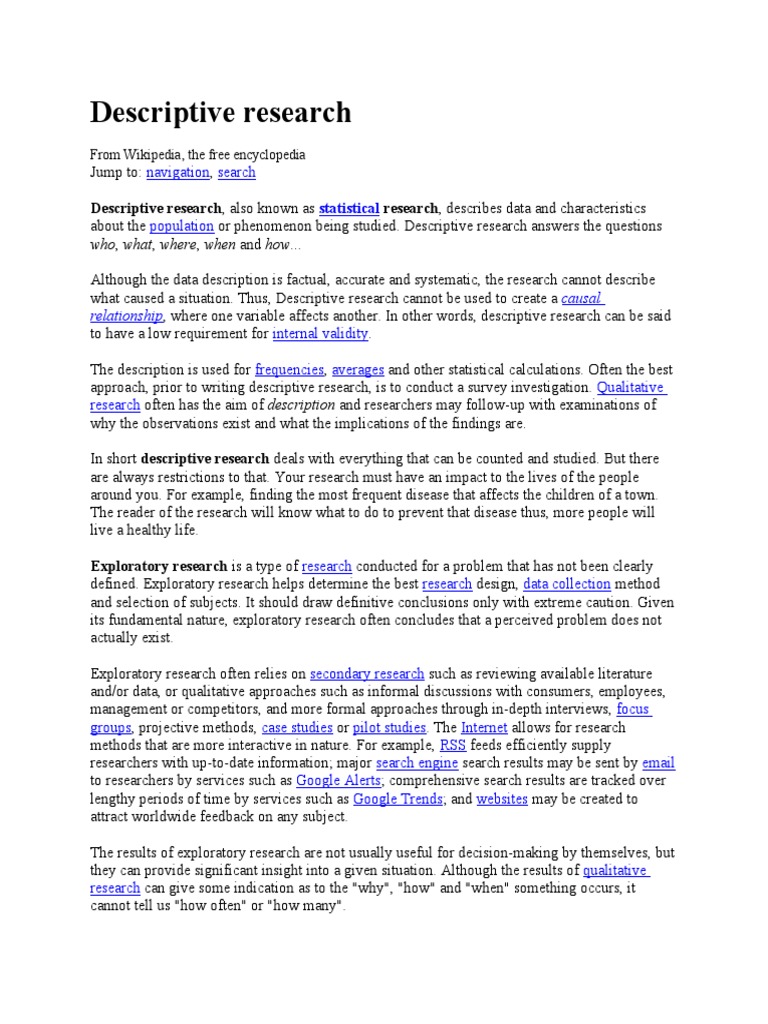 Descriptive Research | PDF | Statistics | Qualitative Research