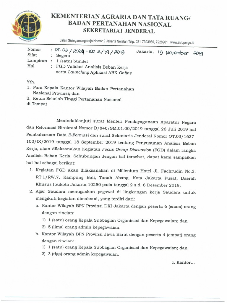 Surat FGD Validasi ABK - Daerah | PDF
