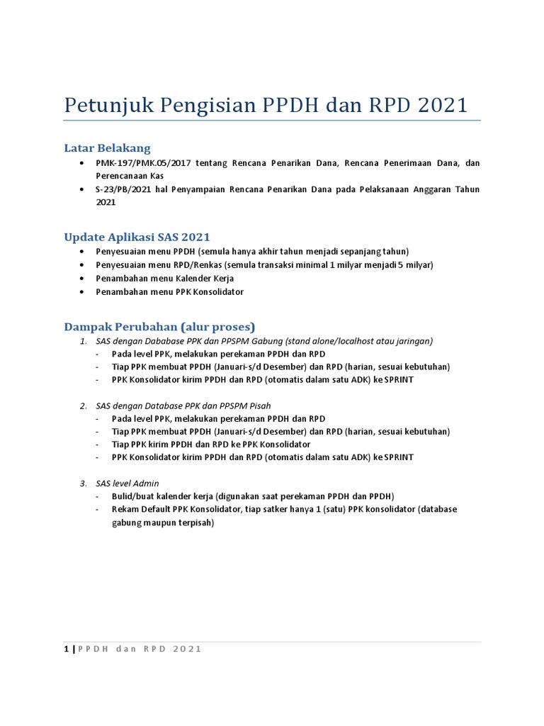 Petunjuk Pengisian PPDH Dan RPD 2021 v1 | PDF