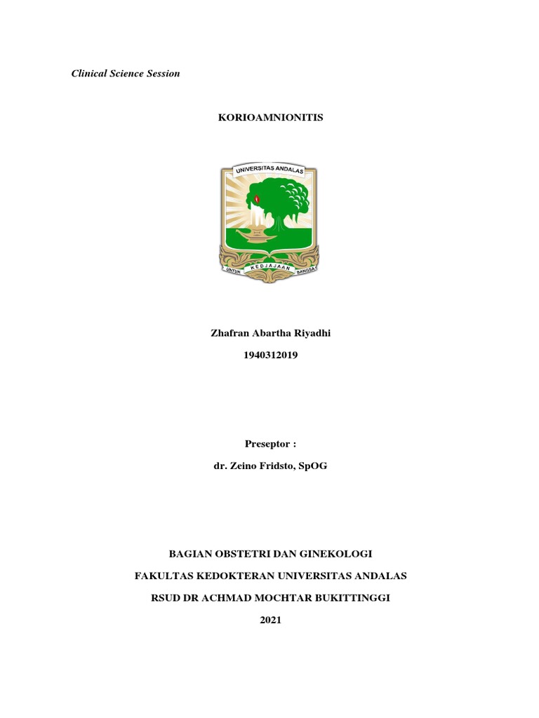 Patofisiologi Korioamnionitis | PDF