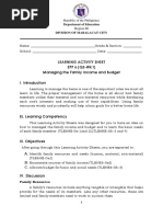 Tle 6 Home Economics - Family-Income | PDF | Finance & Money Management