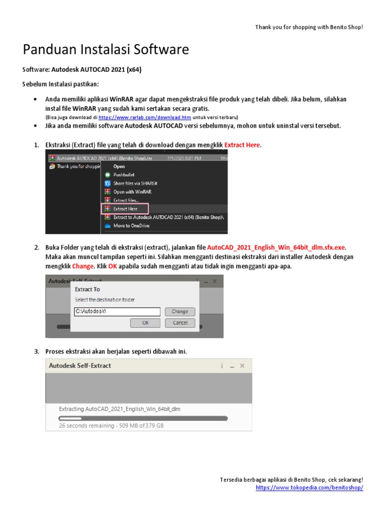 Panduan Instalasi (Installation Guide) Autodesk AUTOCAD 2021 (x64) | PDF | Komputer