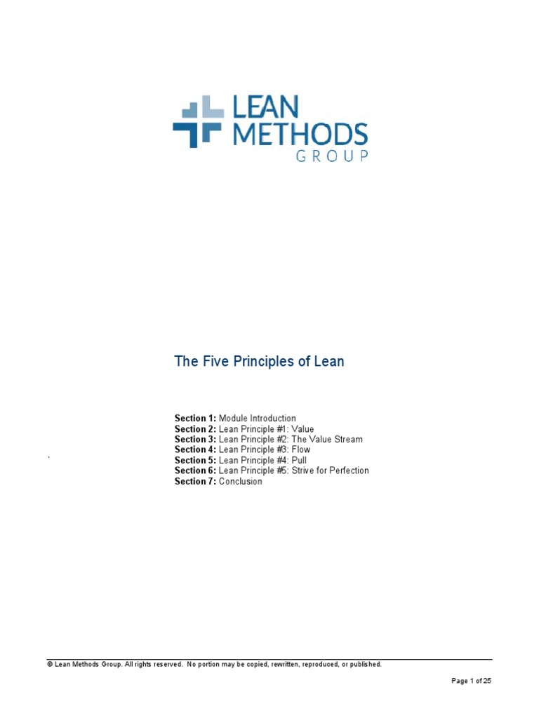 The Five Principles of Lean | PDF | Inventory | Computer Science