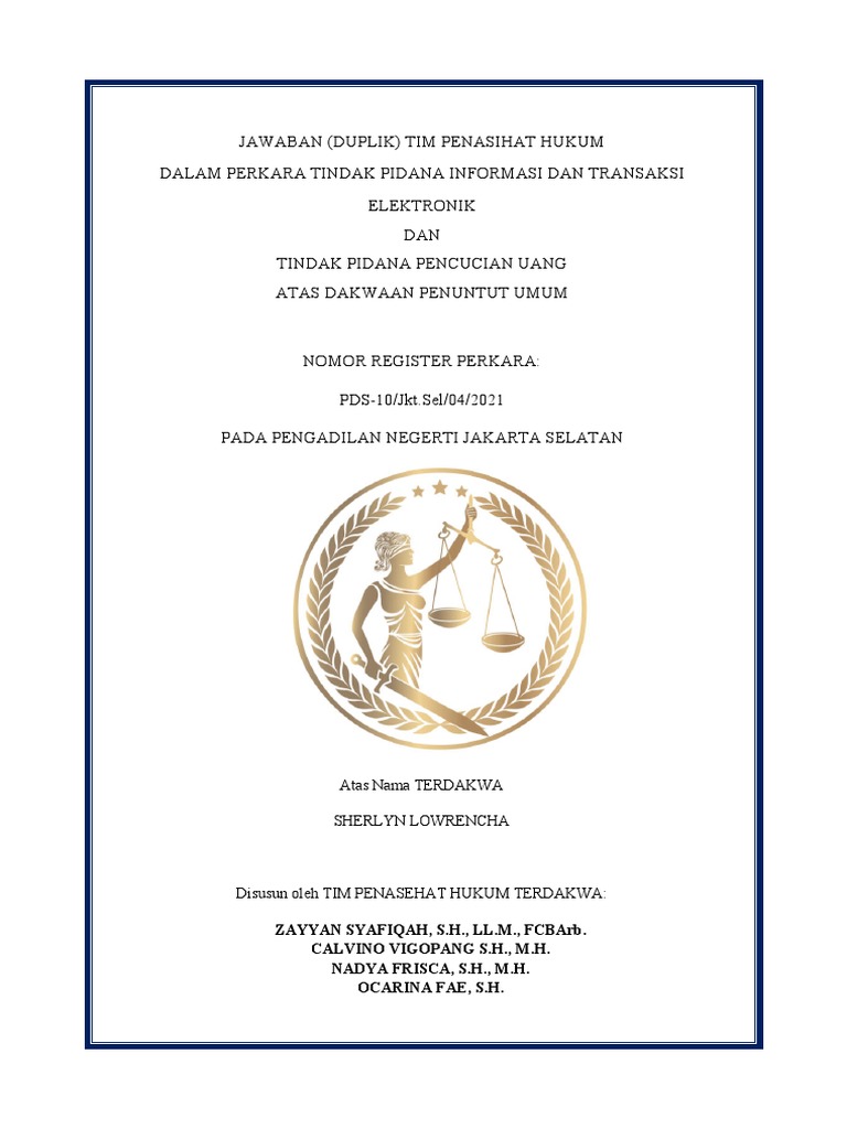 Duplik - Juniver Girsang | PDF