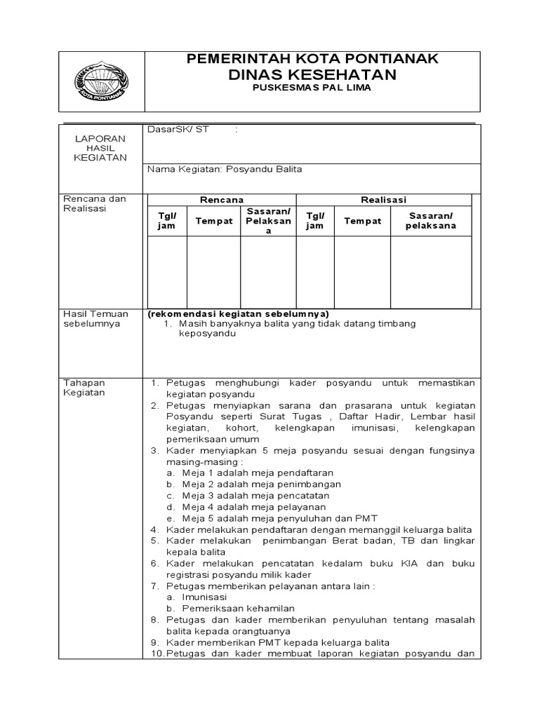 LHK Posyandu 2020 | PDF