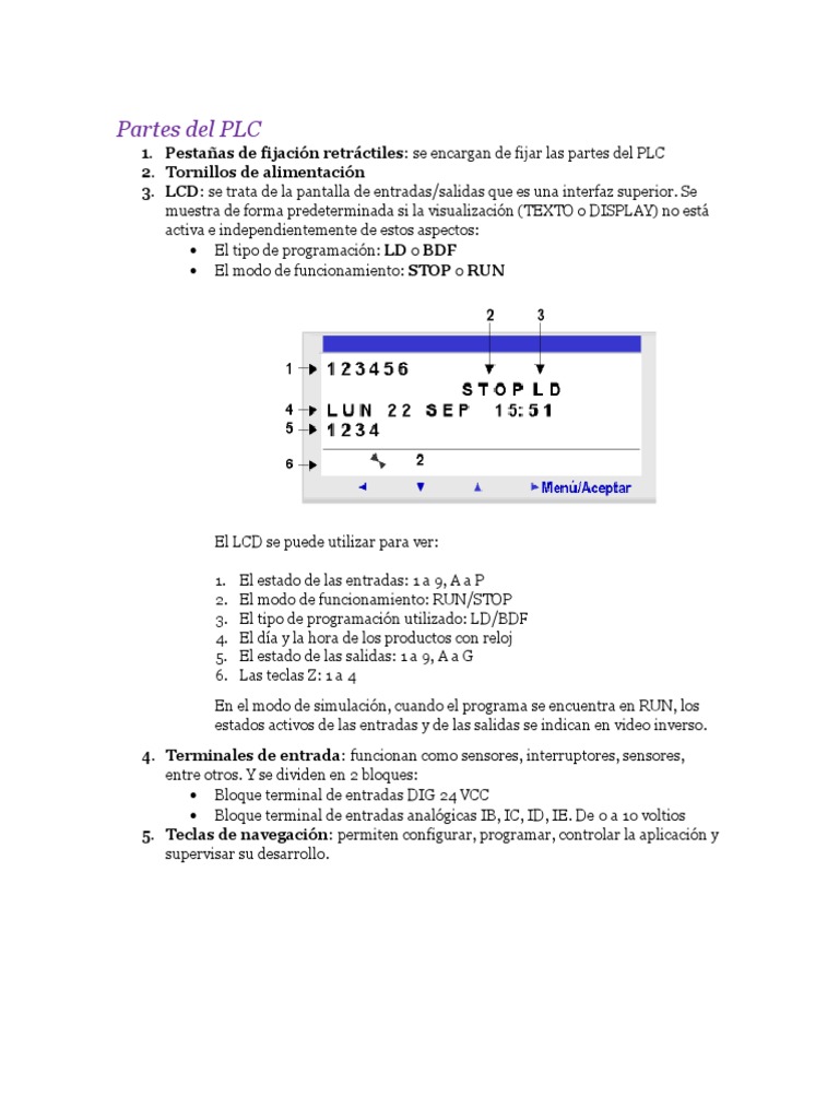 Las principales partes de un PLC y sus funciones | PDF | Controlador ...