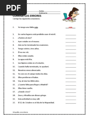 Corregir La Ortografía De Las Oraciones