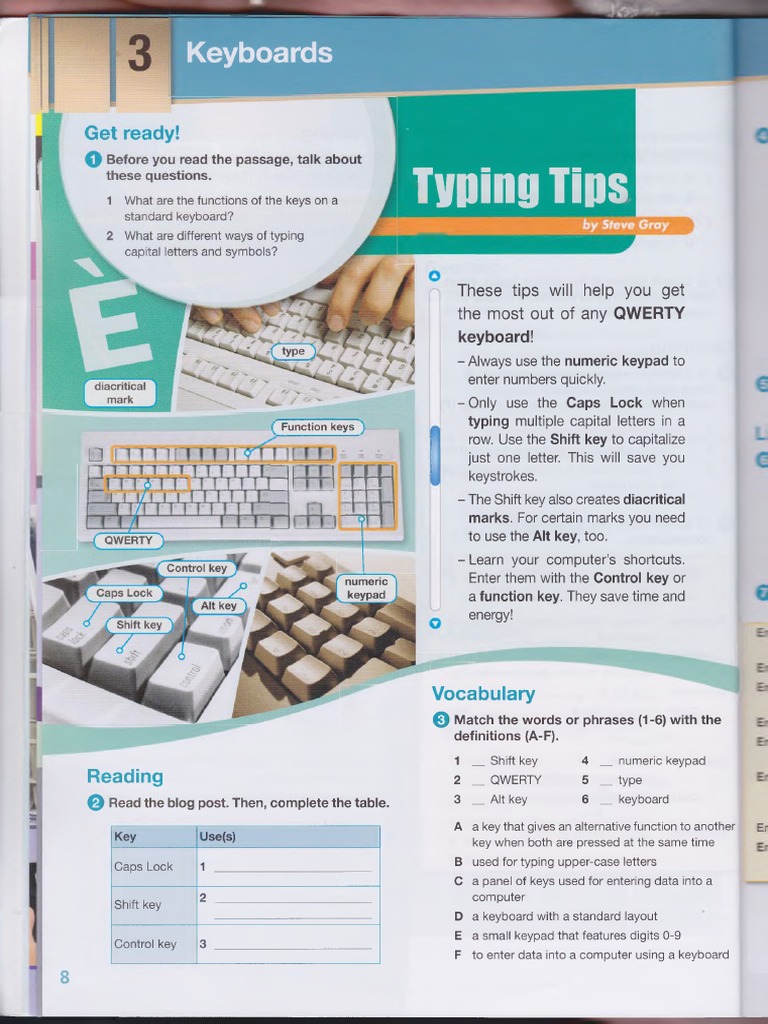 Typing Tips: Keyboards | PDF | Computer Keyboard | Text