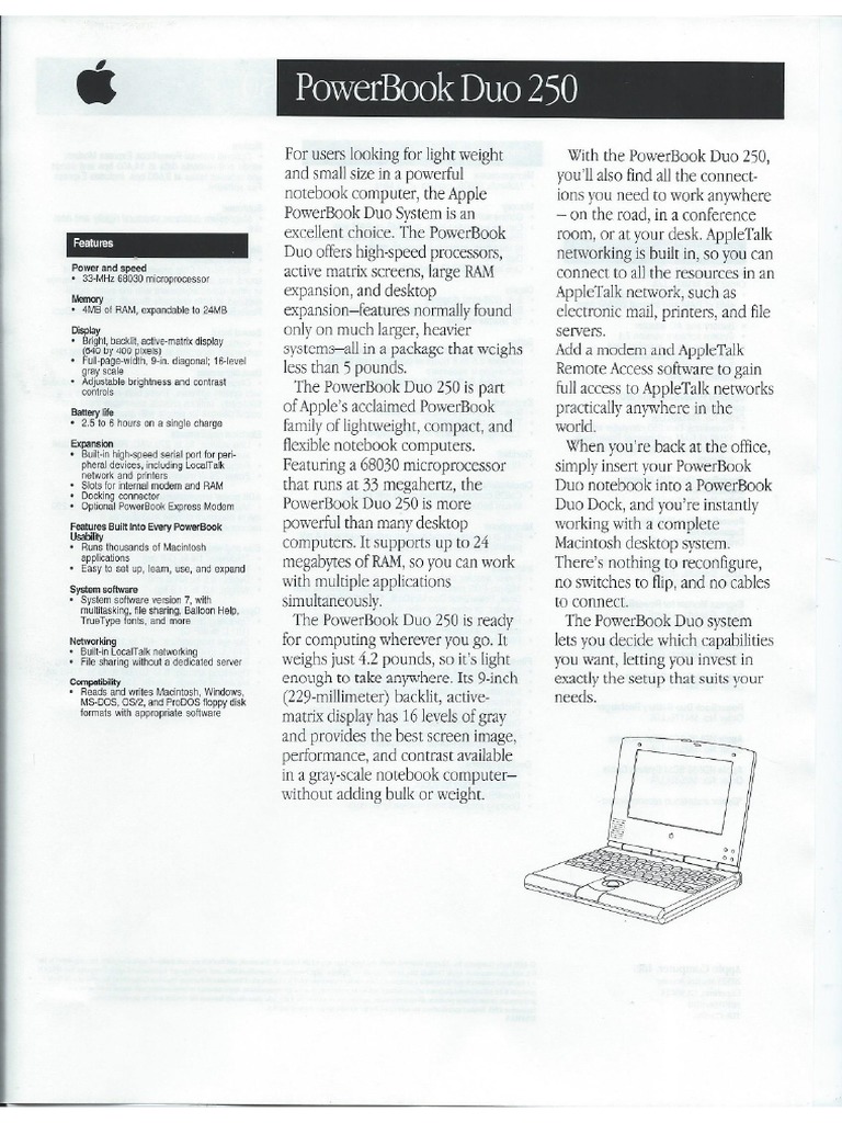 Apple PowerBook Duo 250 | PDF