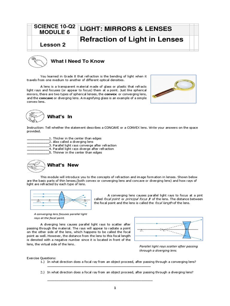 Science 10 Quarter 2 Week 6 | PDF | Vision | Optics