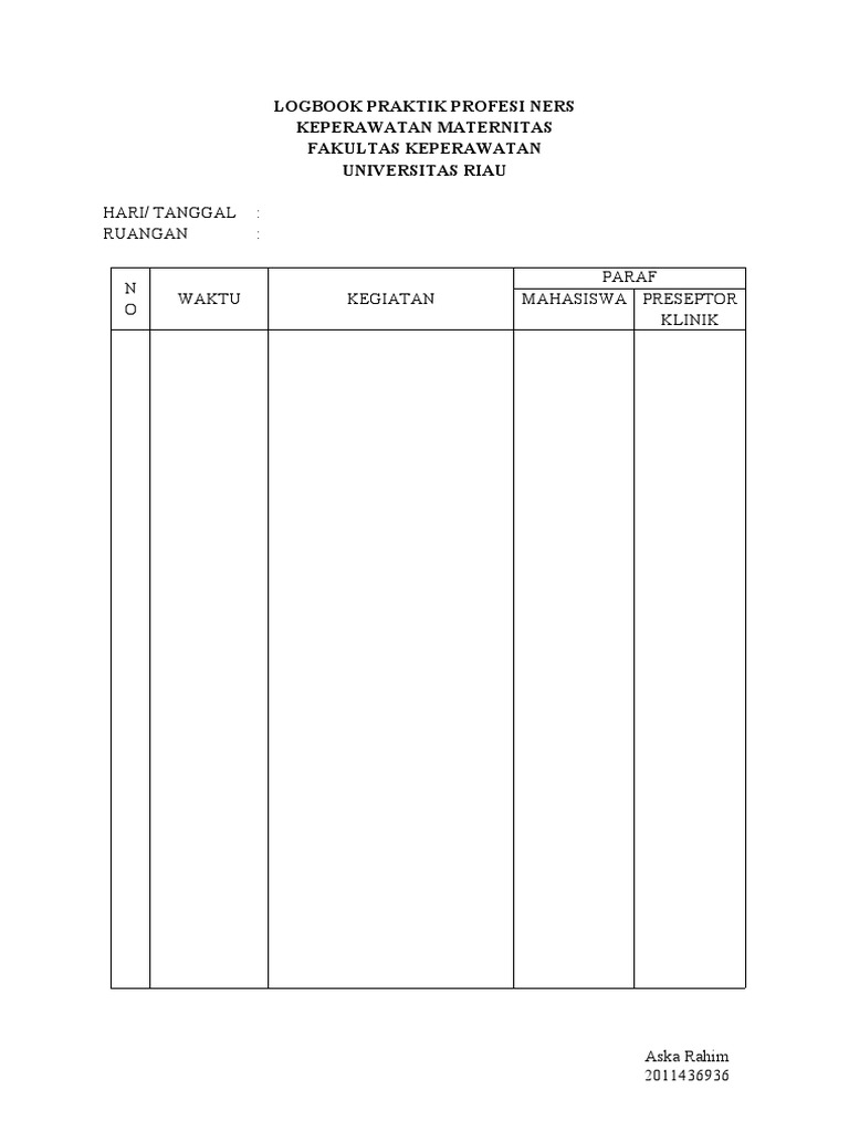 Logbook Kosong | PDF