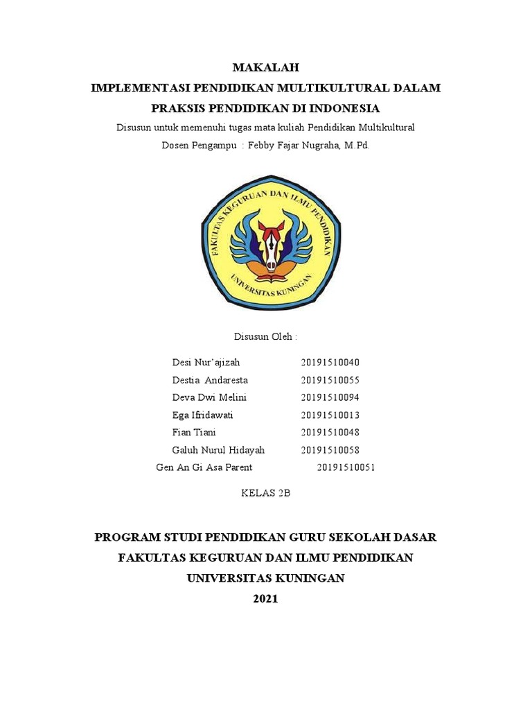 Makalah Pendidikan Multikultural | PDF