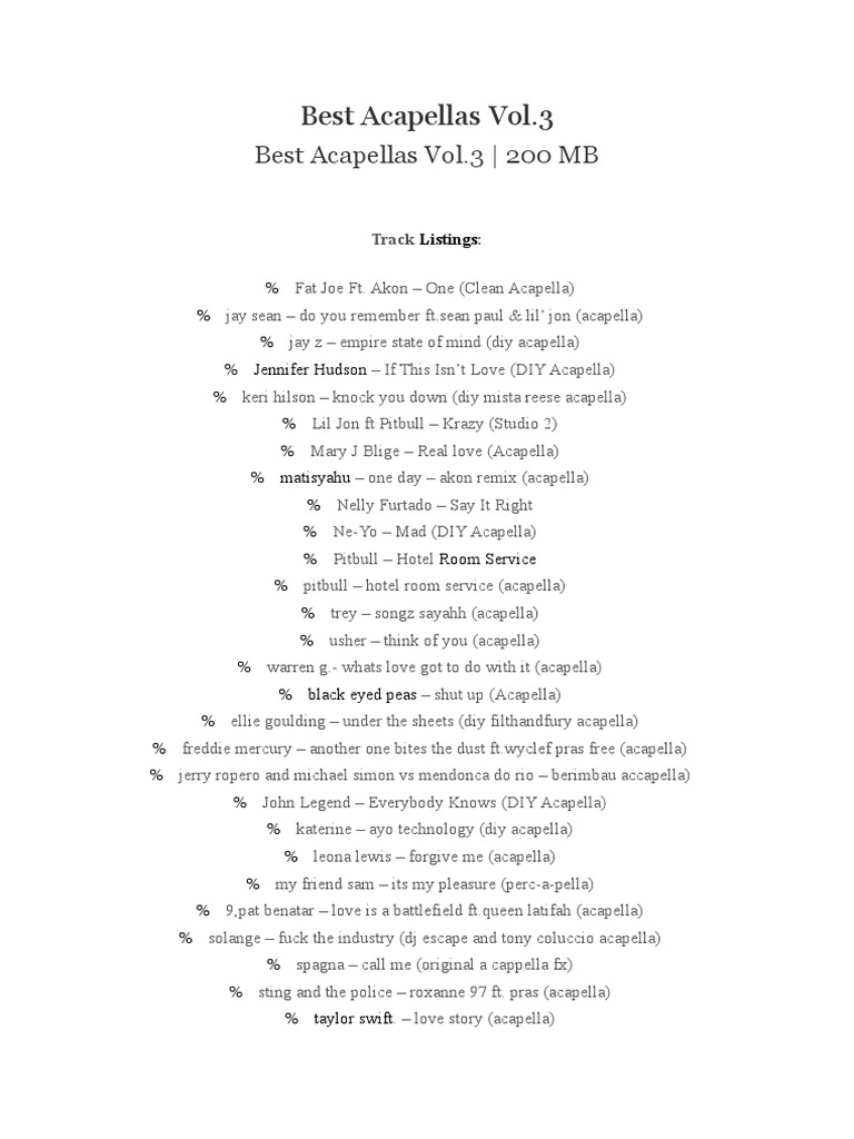 Best Acapellas Vol.3 | PDF