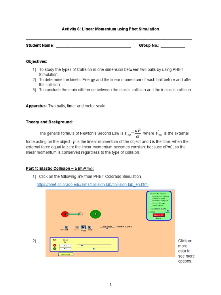 Activity 5 - Conservation of Linear Momentum | PDF | Collision | Momentum