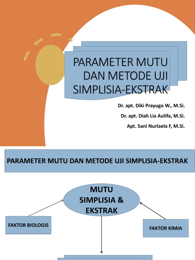 5-PARAMETER MUTU Simpisia Dan Ekstrak 2021 | PDF