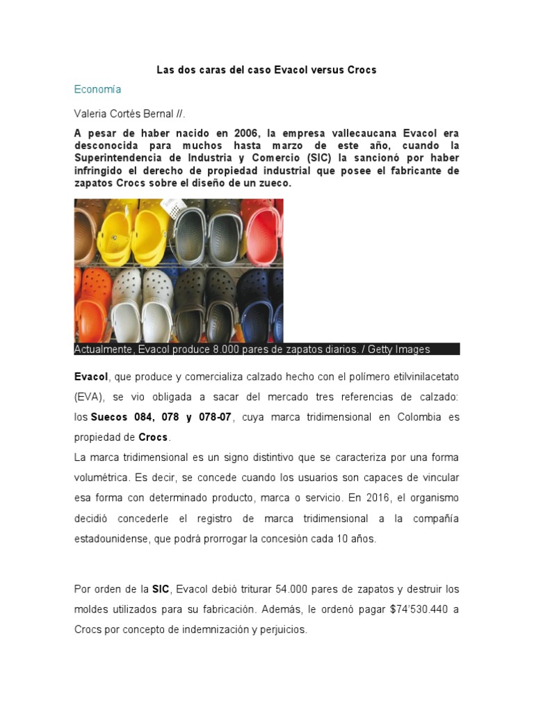 Evacol Vs Crocs | PDF | Patentar | Marca