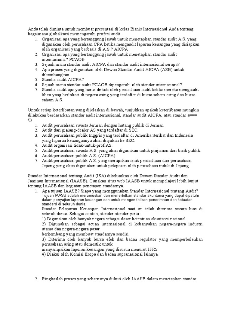 Soal Tugas Auditing | PDF