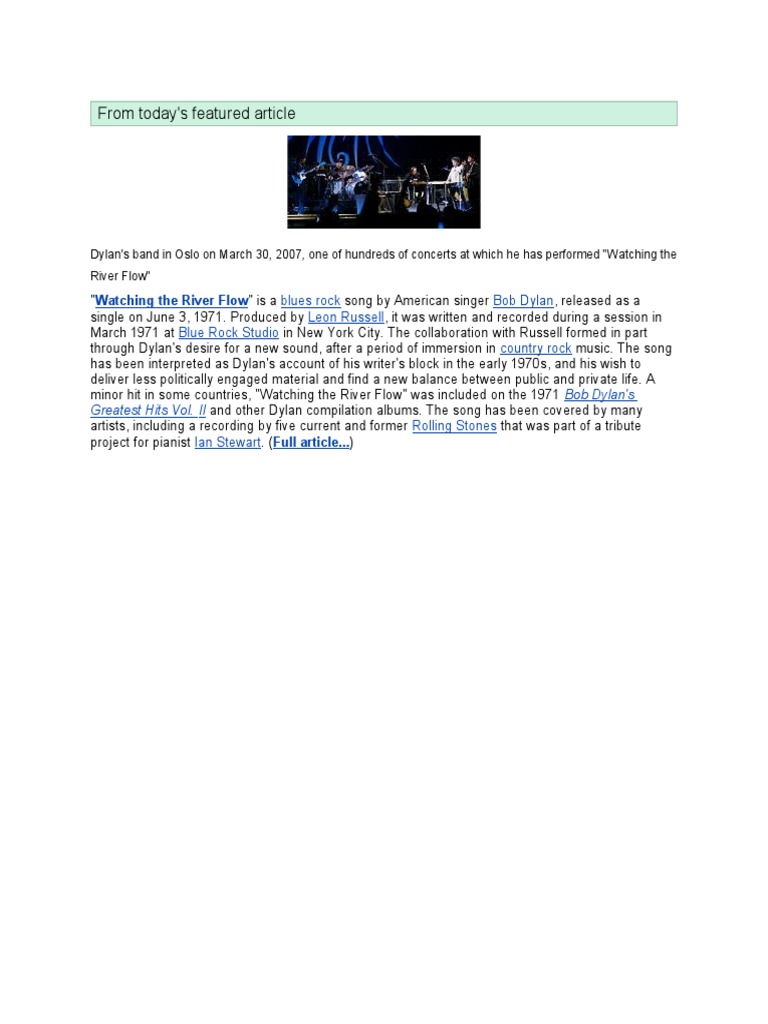 Bob Dylan's "Watching the River Flow" | PDF