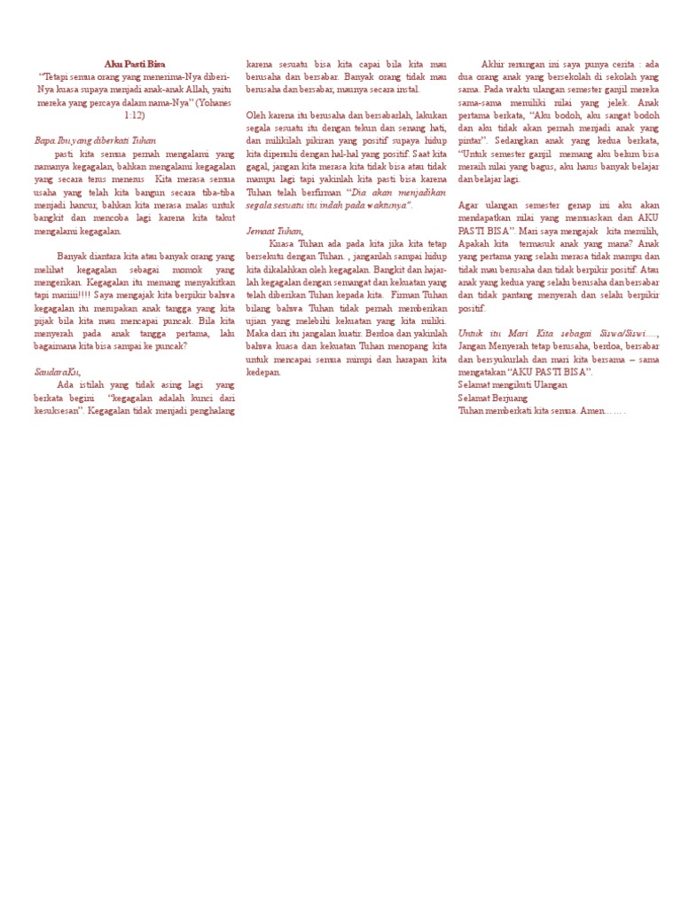 Aku Pasti Bisa | PDF