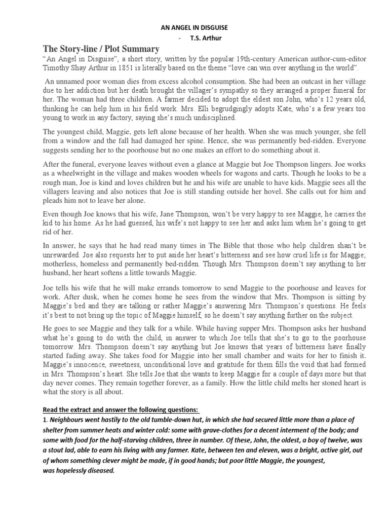 Class 9 - English - Prose 6 - An Angel in Disguise | PDF