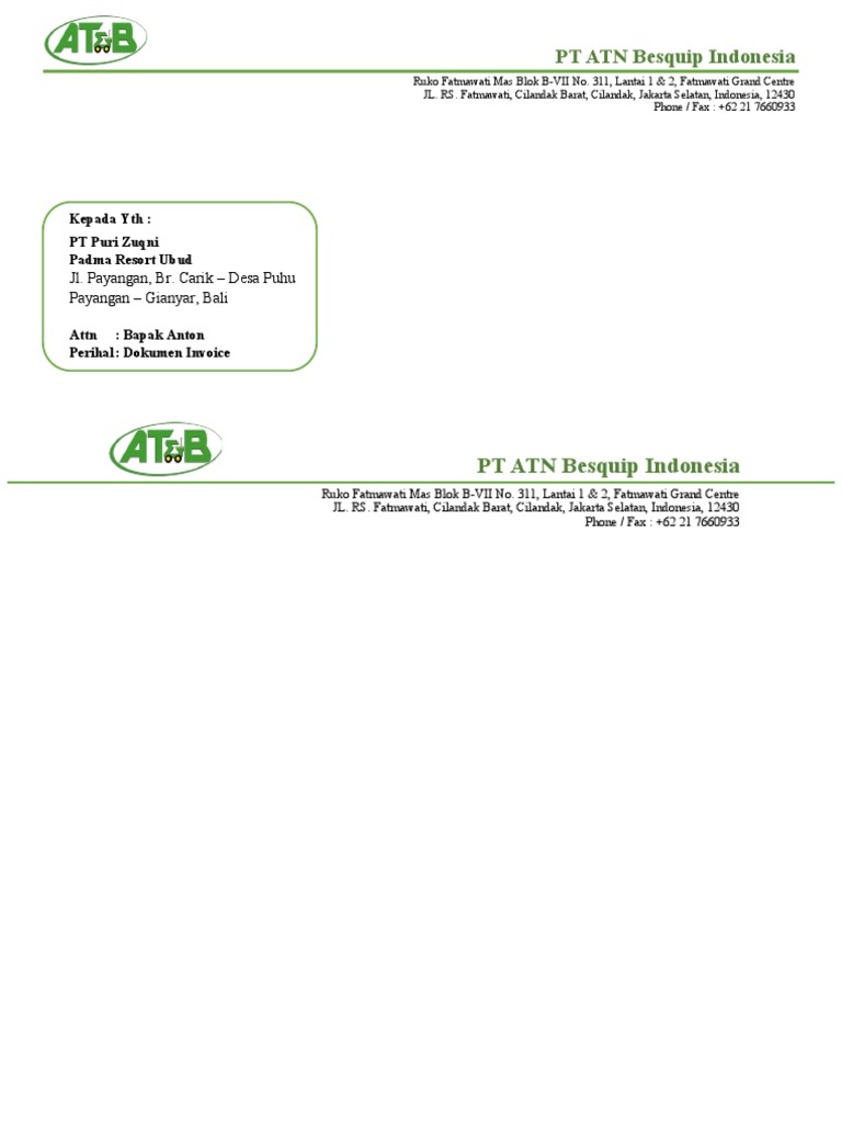 Invoice untuk PT Puri Zuqni | PDF