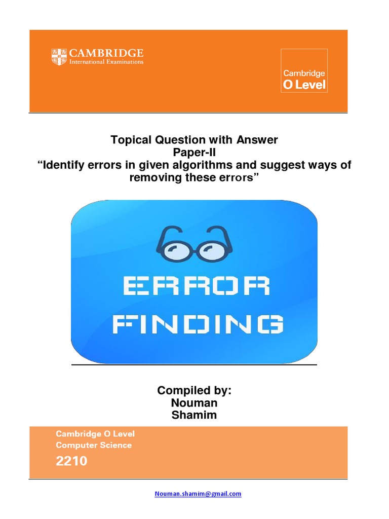 Finding Errors (Past Paper Questions With Answer) - Unlocked | PDF ...
