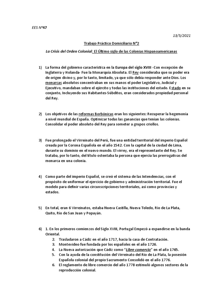 La Crisis Del Orden Colonial | PDF | Imperio español | España