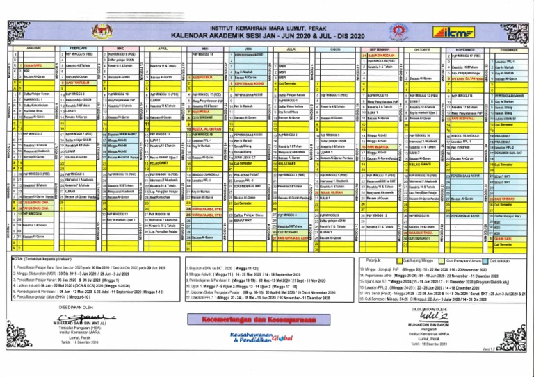 Kalendar Akademik IKM Lumut 2020 | PDF