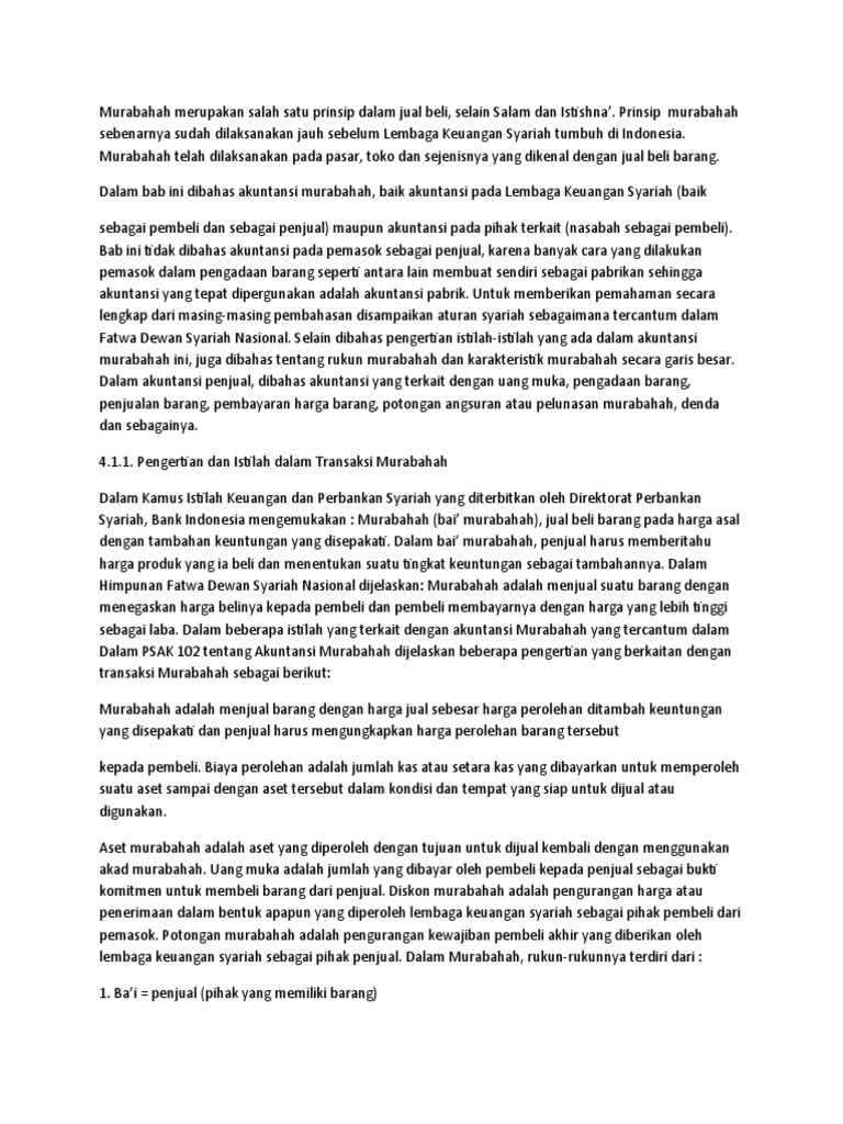 Akuntansi Murabahah dalam Keuangan Syariah | PDF
