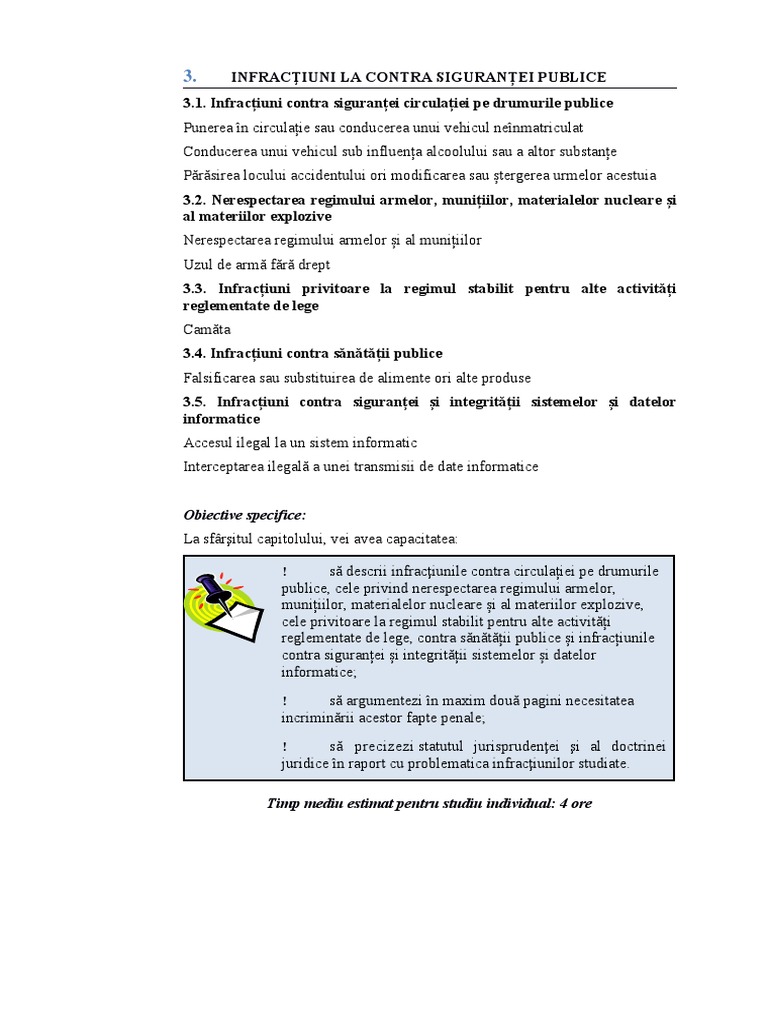 U.7.Infractiuni Contra Sigurantei Publice | PDF