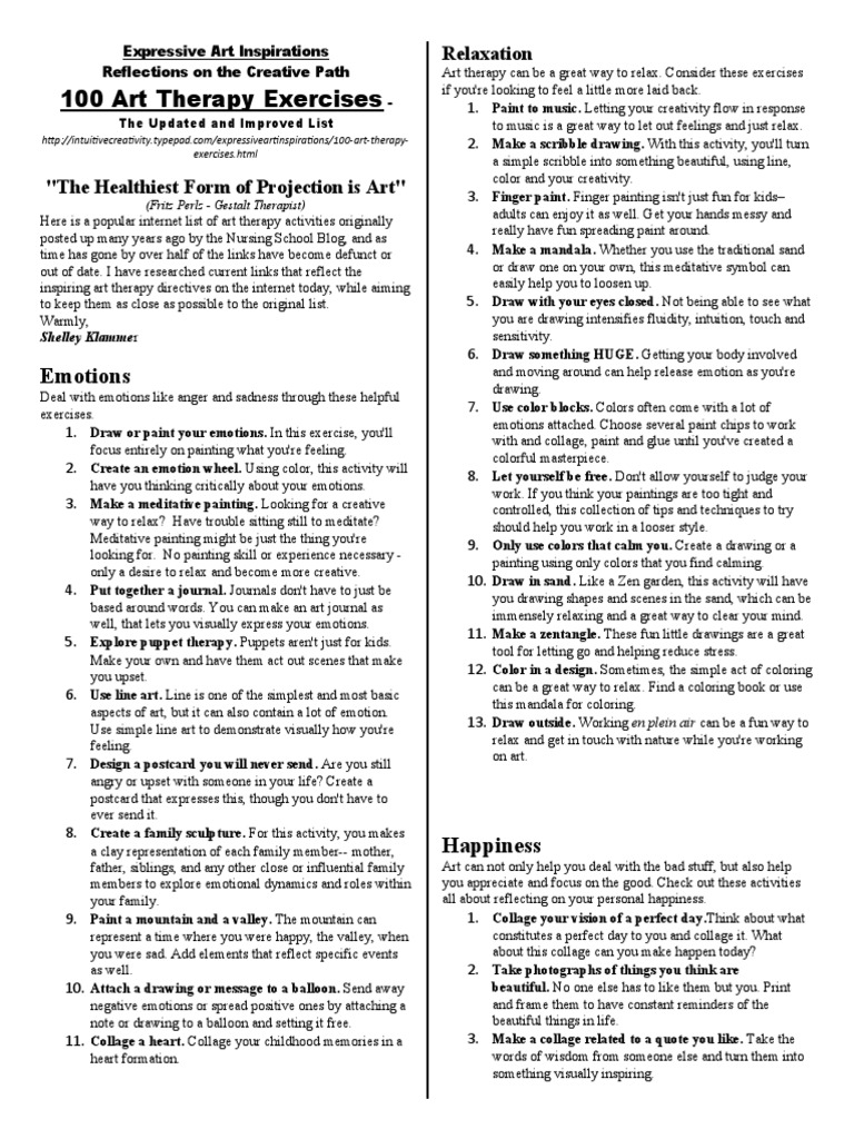 Art Therapy Exercises | PDF | Art Therapy | Collage