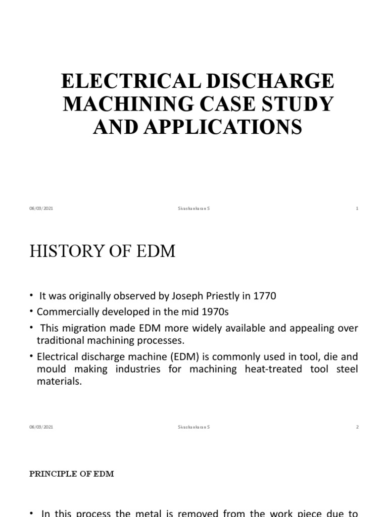 EDM Applications and Case Study Insights | PDF | Machining | Industrial ...