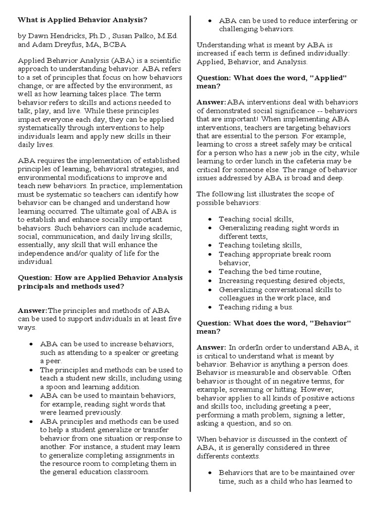 What Is Applied Behavior Analysis | PDF | Reinforcement | Behaviorism