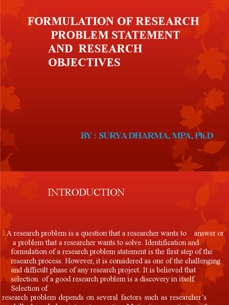 Metodologi Penelitian Formulating Res Problem 19 Slides Nutrisi | PDF | Hospital | Theory