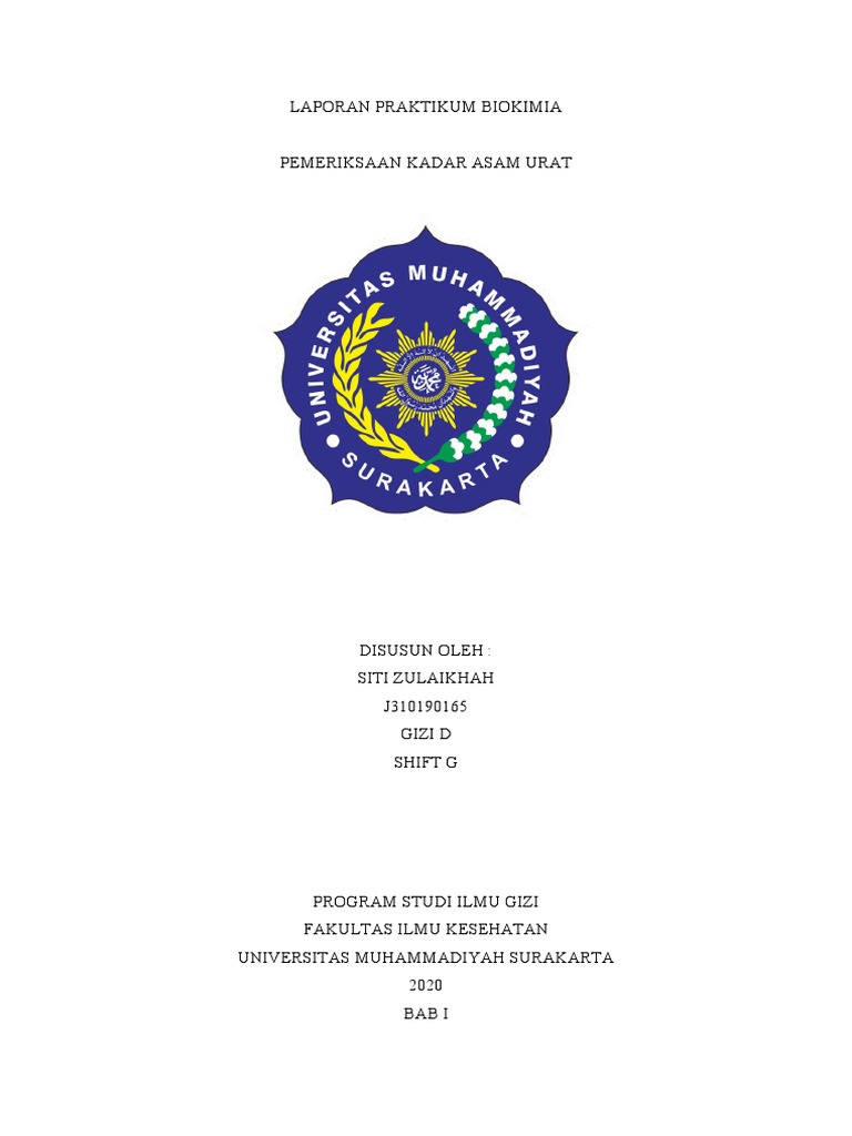 Laporan Praktikum Biokimia Pemeriksaan Kadar Asam Urat | PDF | Pengembangan Diri | Kesehatan ...
