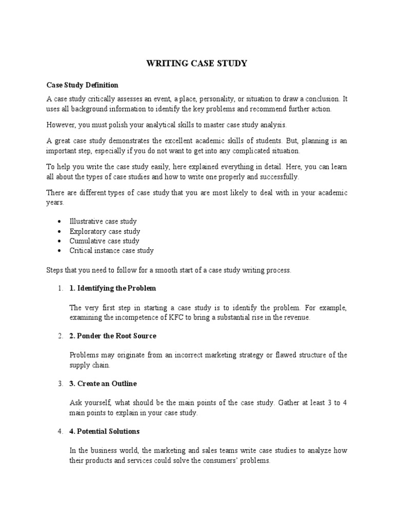 Case Study Writing | PDF | Case Study | Methodology