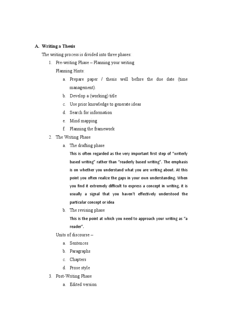 A. Writing A Thesis | PDF | Scientific Method | Reason