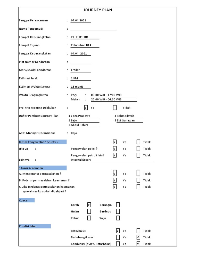 Journey Plan (JMP) | PDF