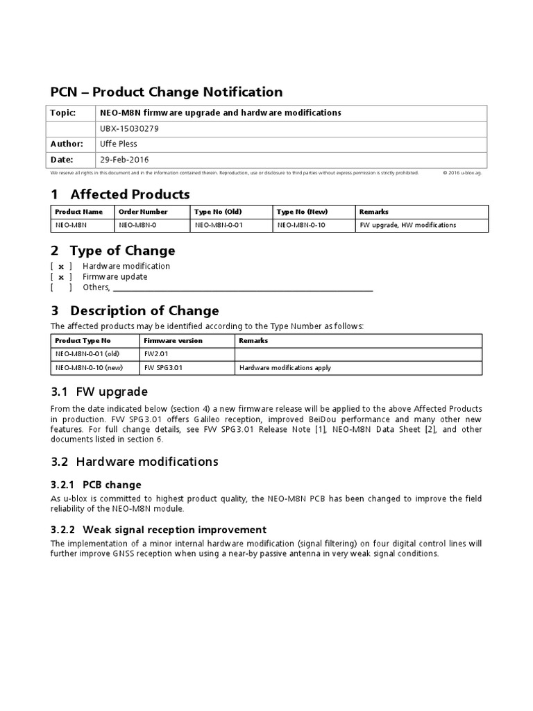 PCN - Product Change Notification: 3.1 FW Upgrade | PDF | Software ...