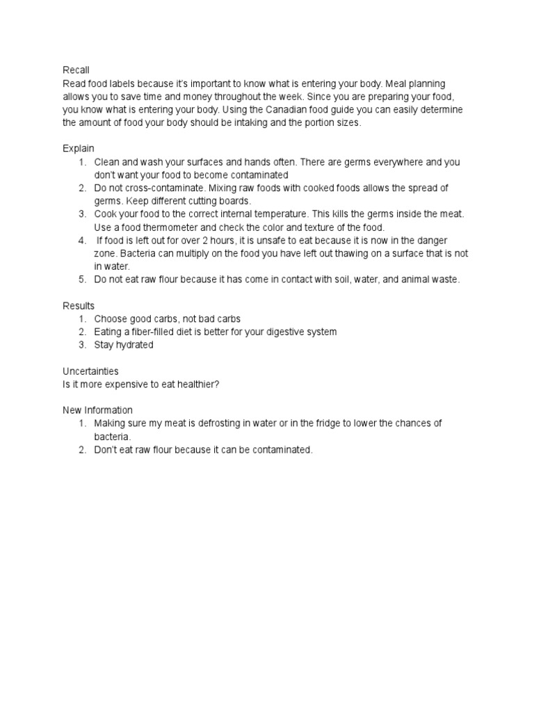 Food Safety and Healthy Eating Tips | PDF