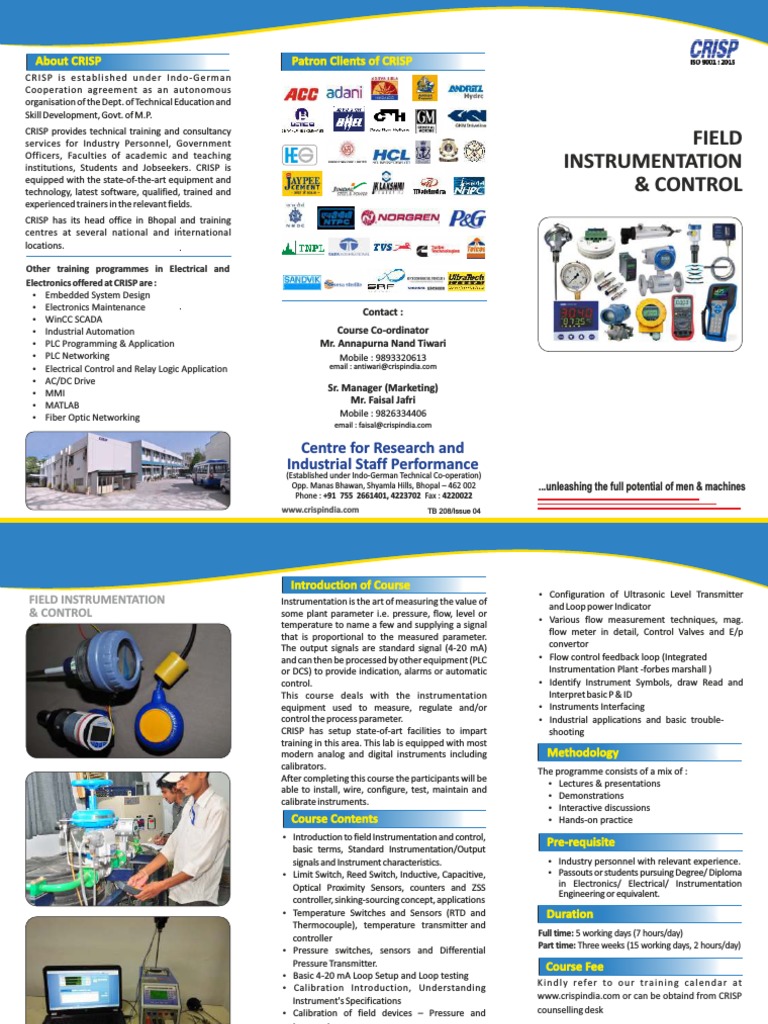 Field Instrumentation & Control: Patron Clients of CRISP About CRISP | PDF | Instrumentation ...