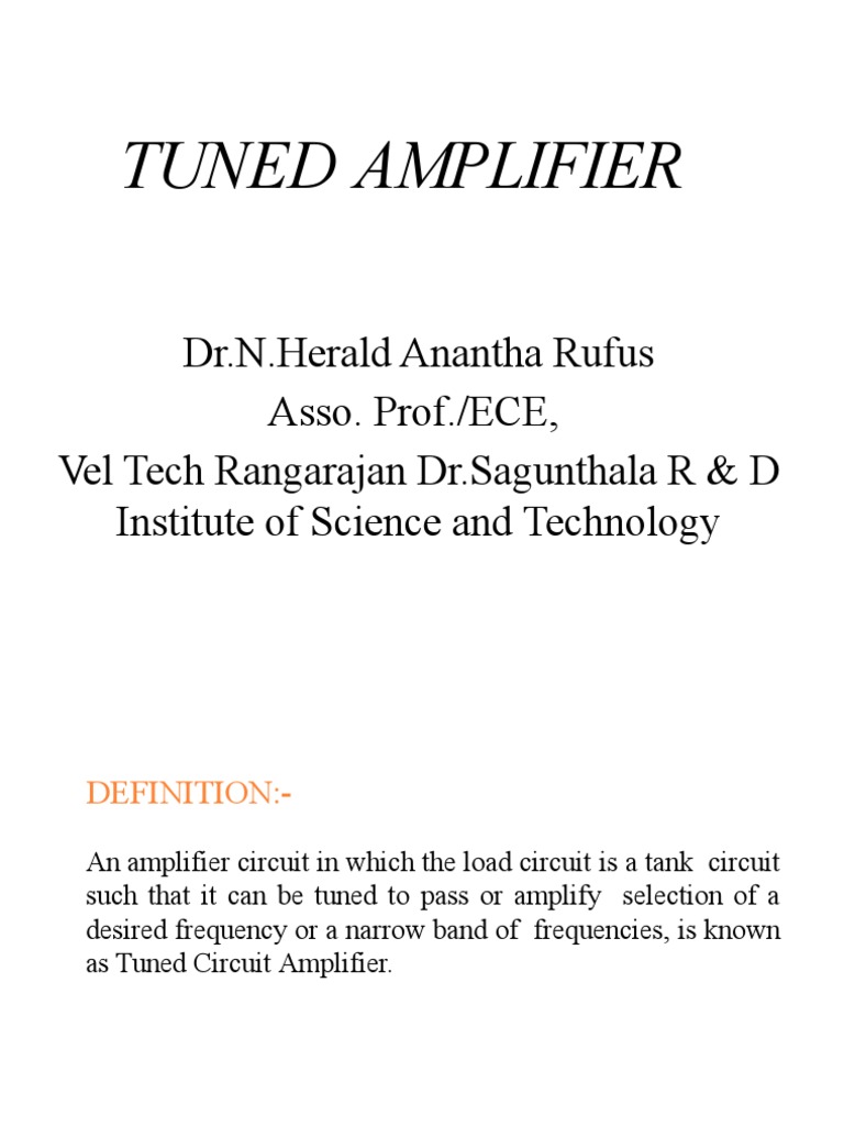 Tuned Amplifiers | PDF | Amplifier | Electrical Impedance