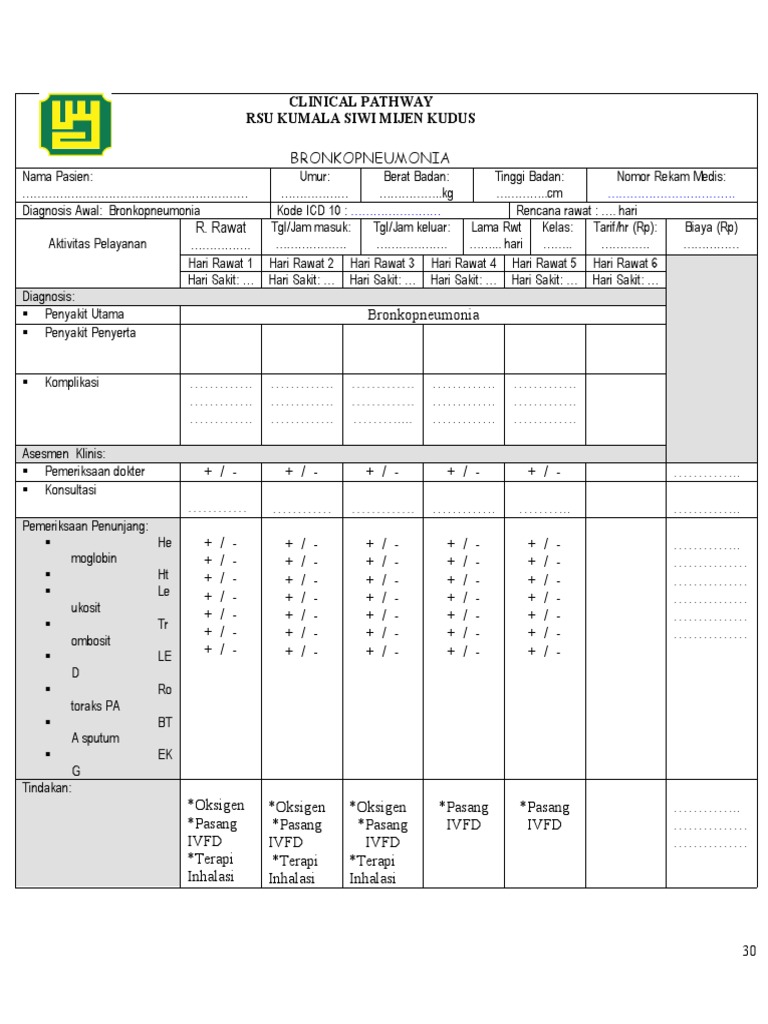Clinical Pathway Rsu Kumala Siwi Mijen Kudus | PDF | Wellness | Medical