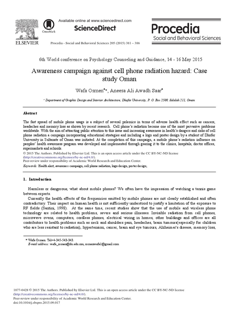 Awareness Campaign Against Cell Phone | PDF | Mobile Phones | Wireless