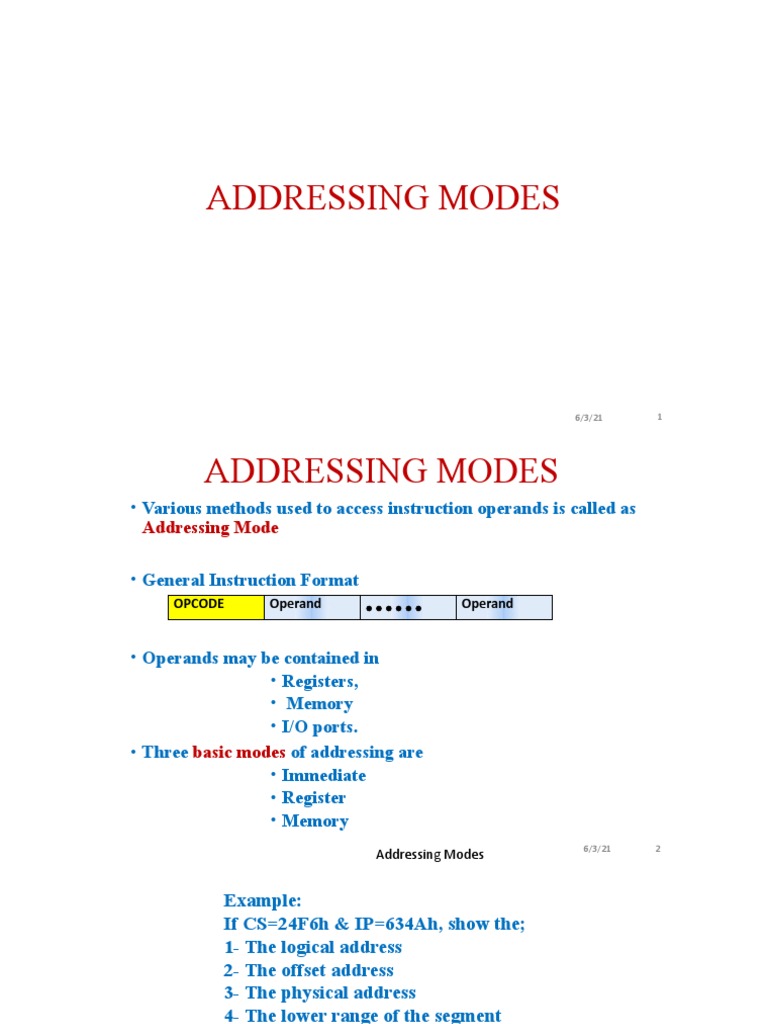 Addressing Modes | PDF | Integrated Circuit | Computer Data