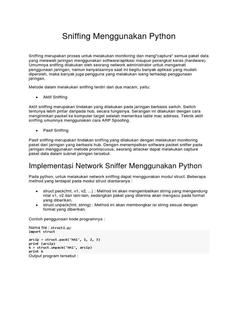 M7 Sniffing Python | PDF