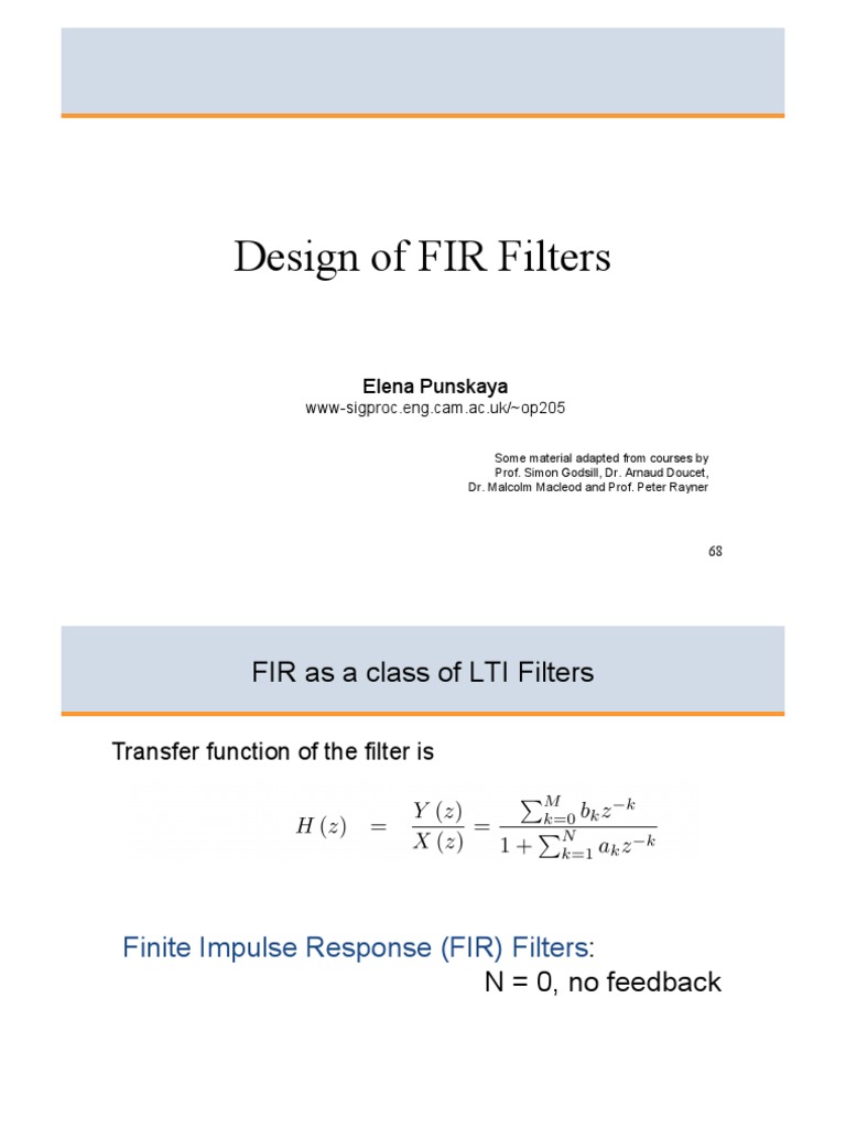 Fir Filter Design Considerations | PDF | Bandwidth (Signal Processing ...