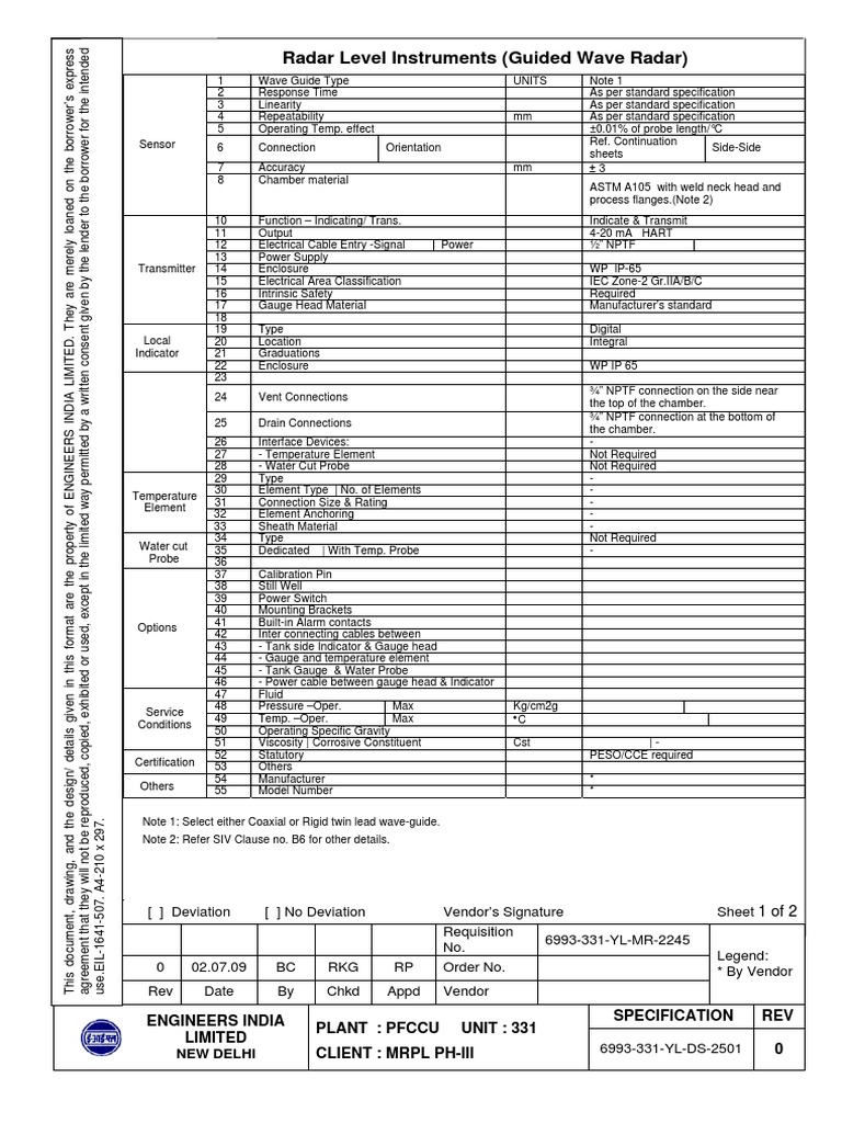 Guided Wave Radar Datasheet | PDF | Specification (Technical Standard ...