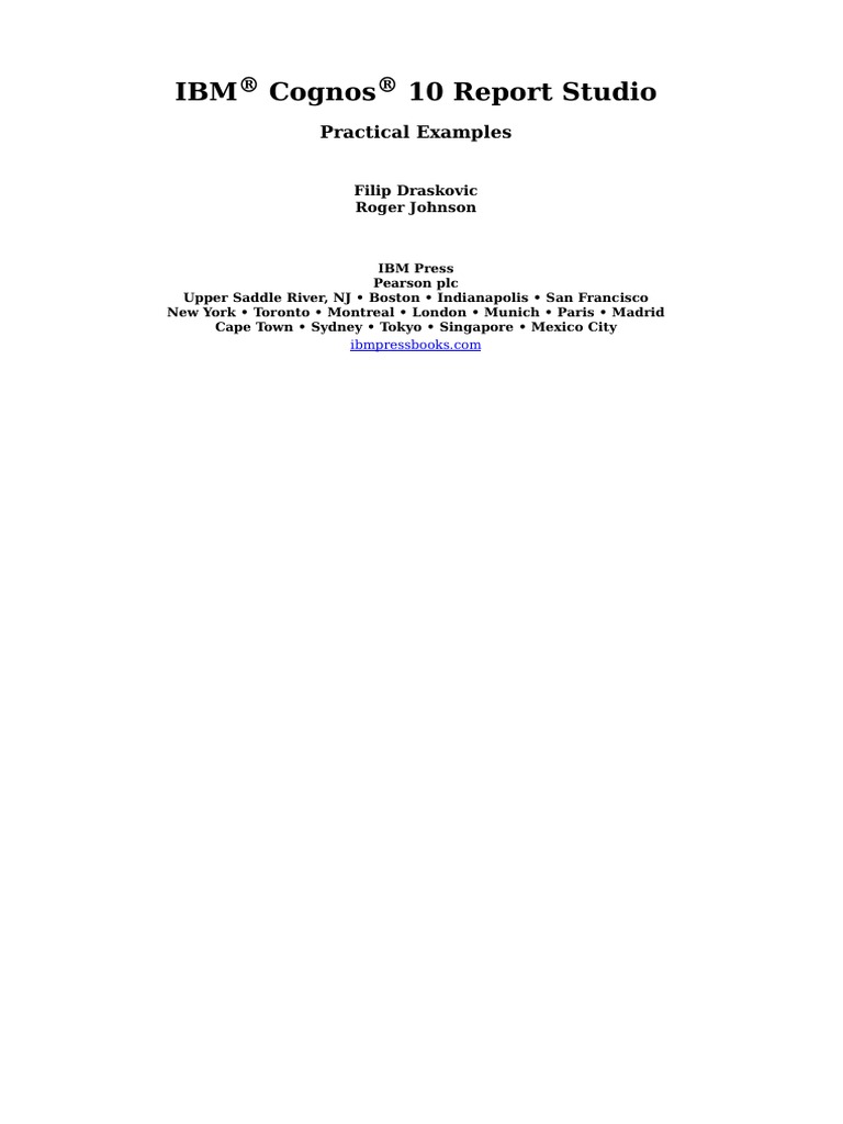 IBM Cognos 10 Report Studio: Practical Examples | PDF